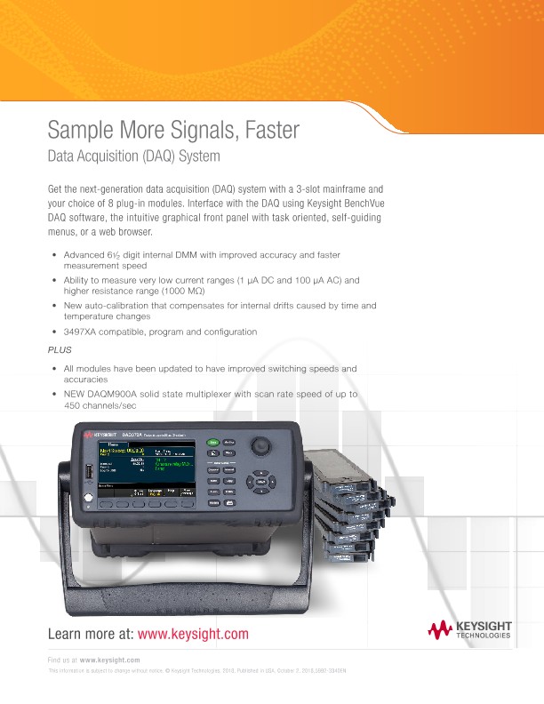 Sample More Signals, Faster Data Acquisition (DAQ) System PDF Asset Page | Keysight